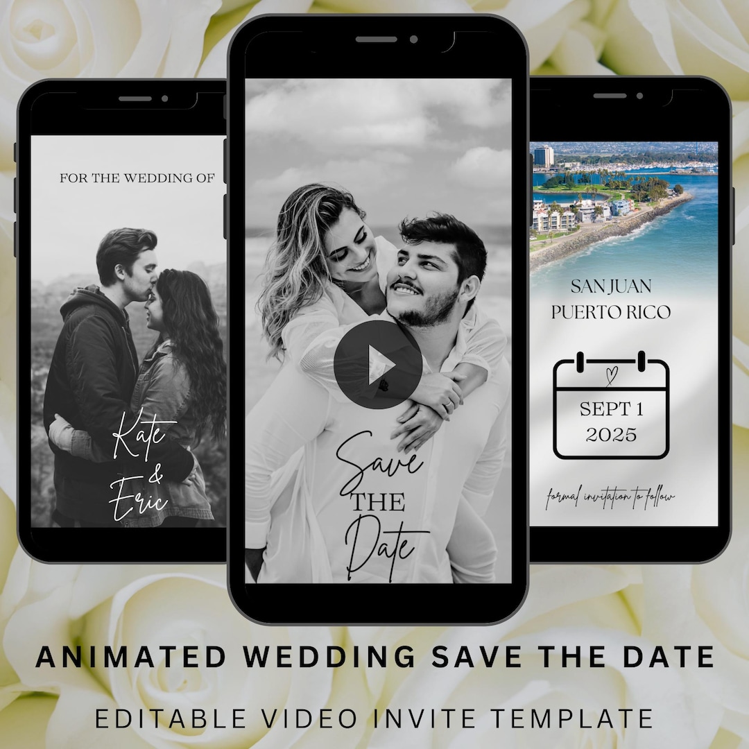 Digital Save the Date Template, Minimalist Wedding Save the Date ...