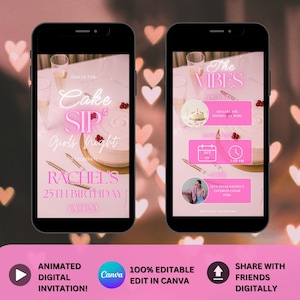 Cake and Sip Party Invitation for Adults Baking Party Invite Let's Get ...