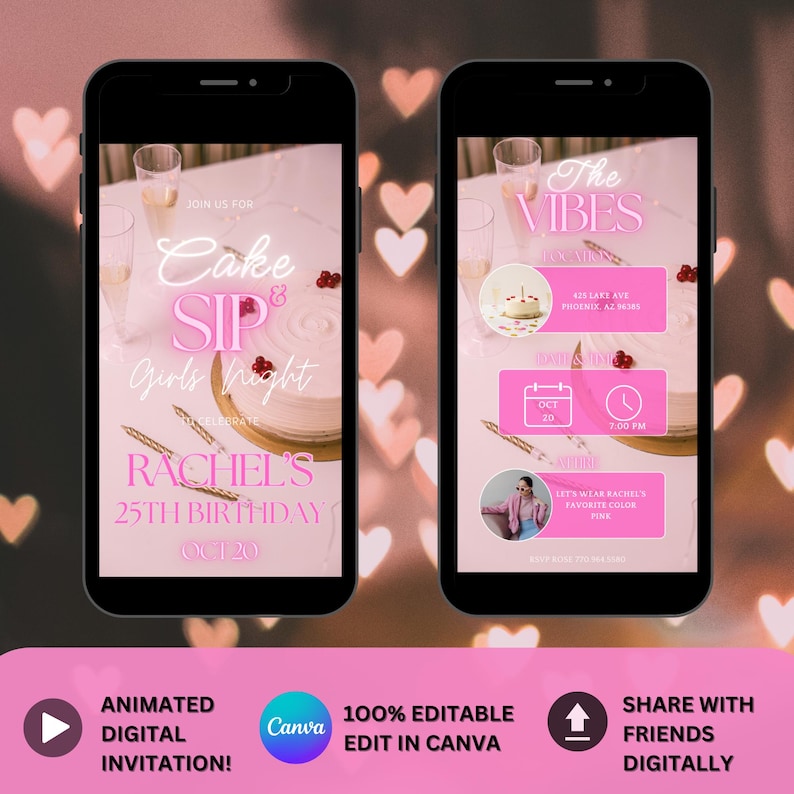 Cake and Sip Party Invitation for Adults Baking Party Invite Let's Get ...