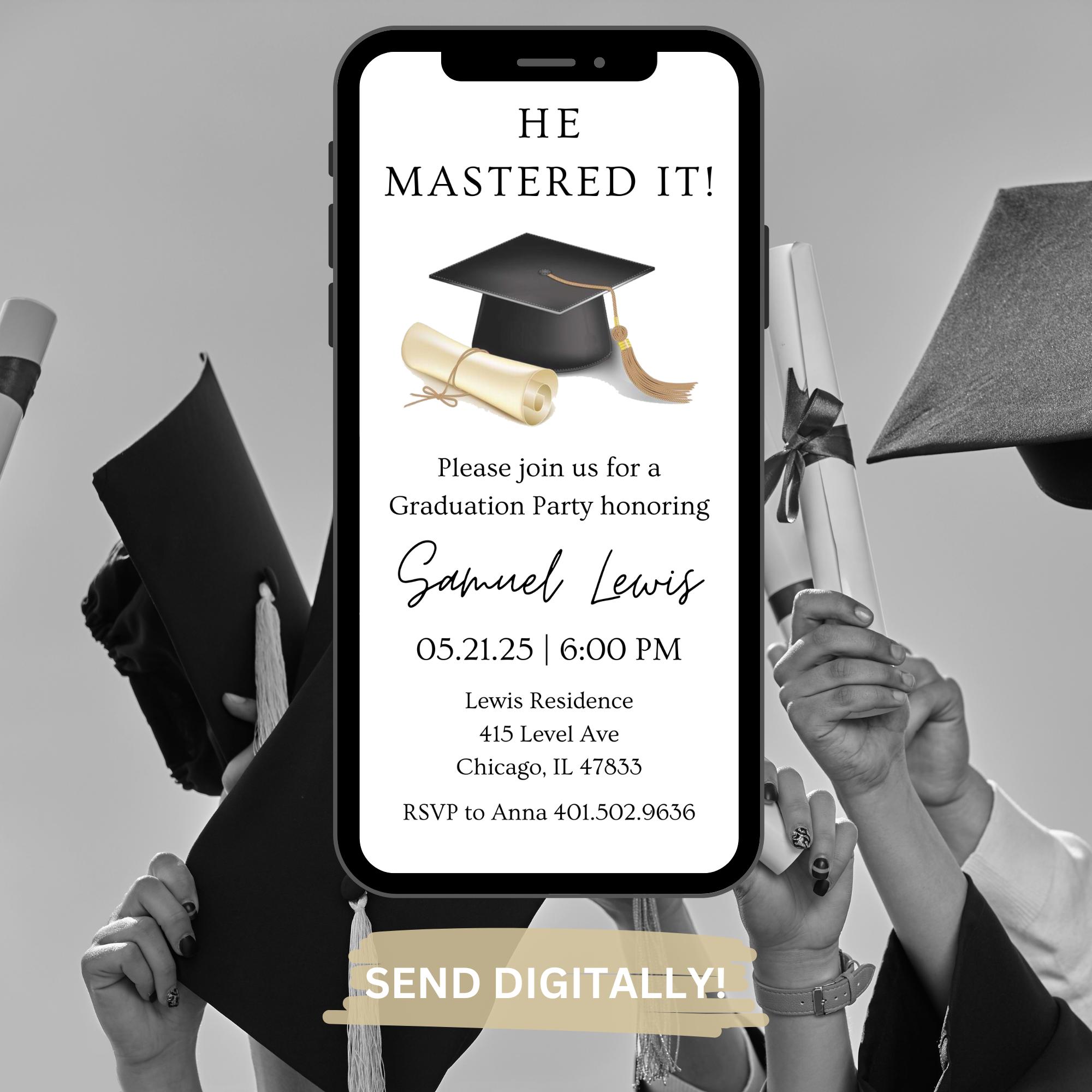 Graduation Party Invitation, Graduation Invitation Template, High ...