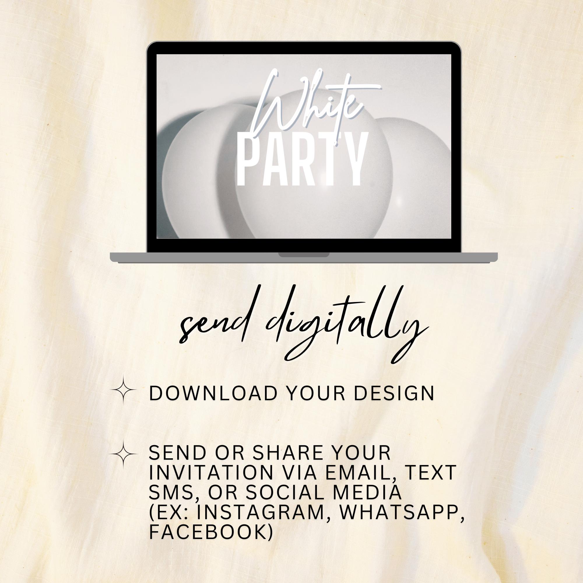 All White Party Invitation, Birthday Dinner Invite, All White Birthday ...