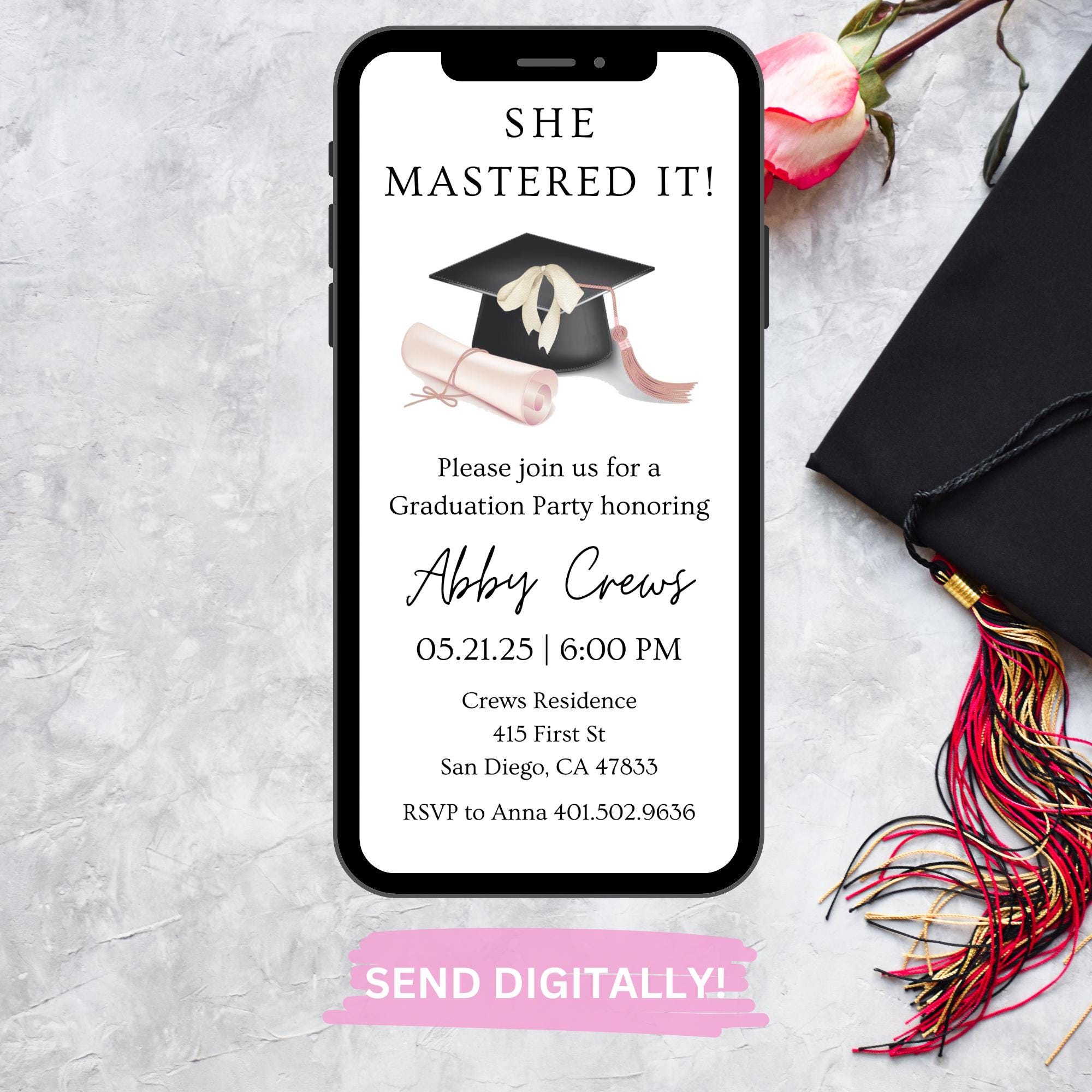 Graduation Party Invitation, Graduation Invitation Template, High ...