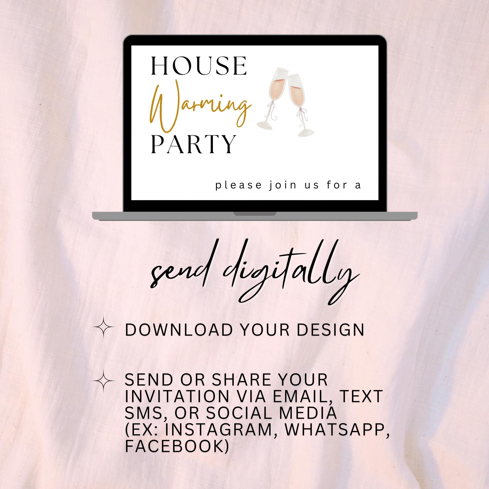 Digital Housewarming Party Invitation, House Warming Invite for Women ...