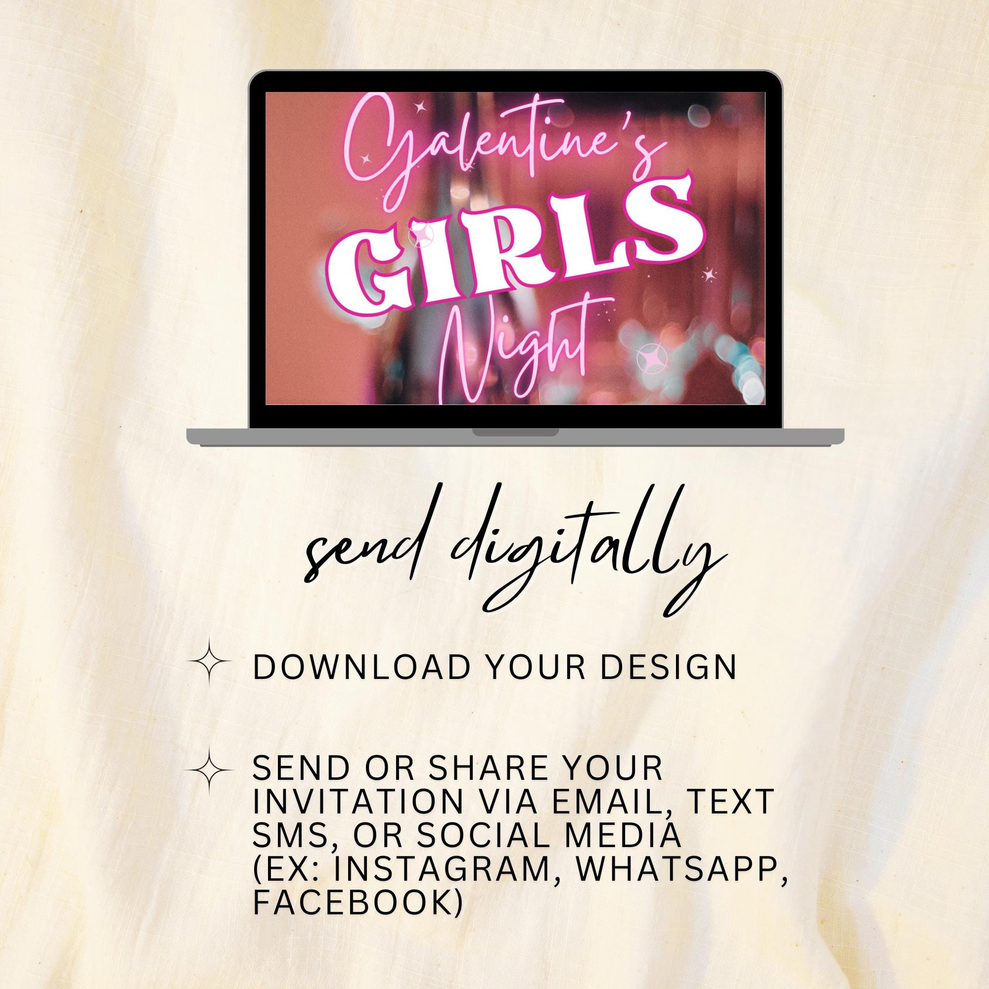 Galentine's Girls Night Invitation,valentine's Dinner Girls Night in ...