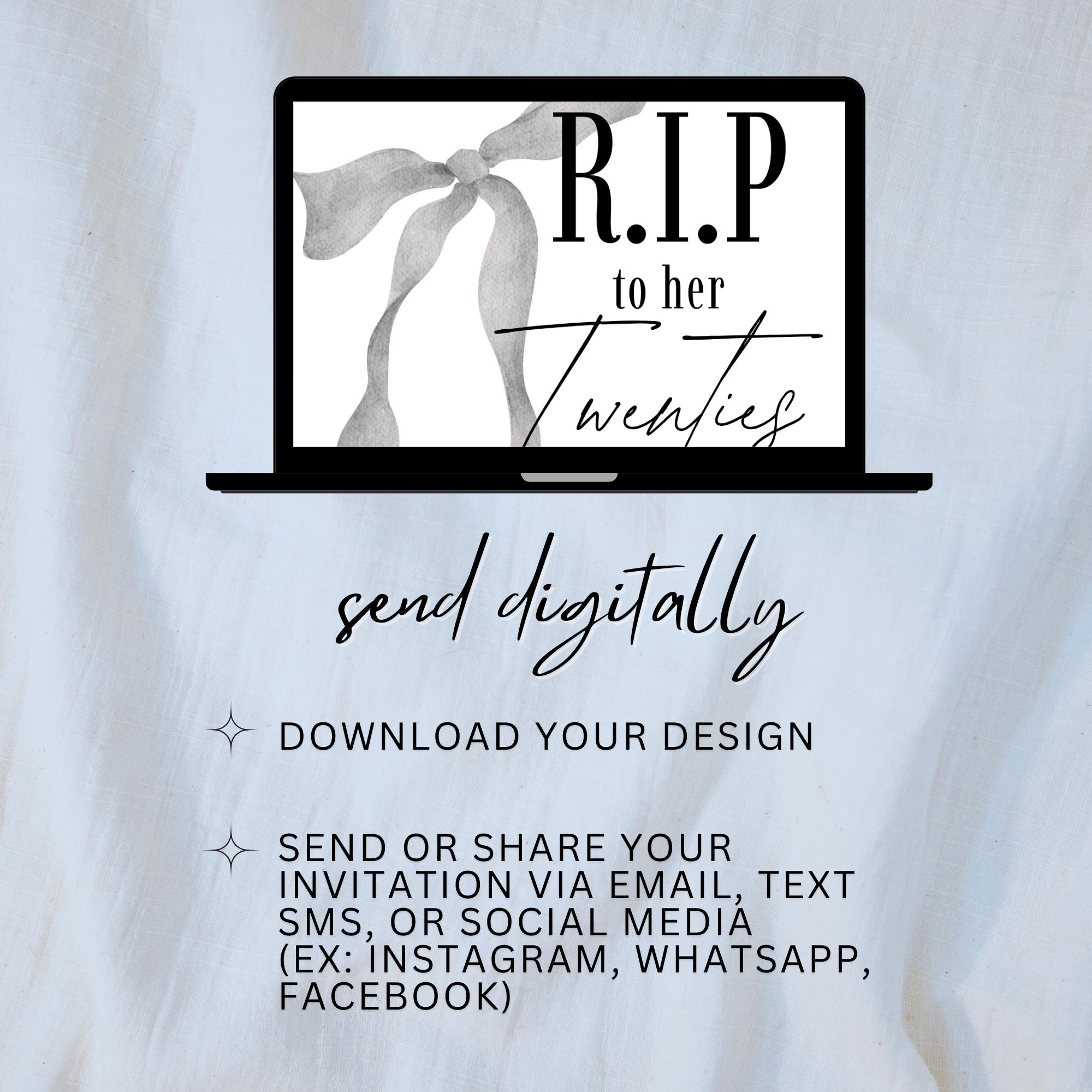 Editable RIP to My Youth Invitation Rip to My 20s Party Invite RIP ...