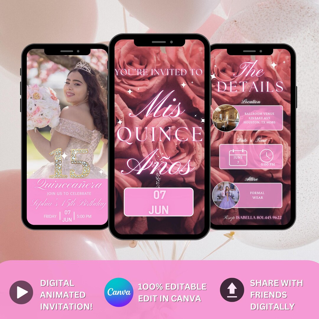 Quinceanera Text Invitation, 15th Birthday Invitation, Mis Quince Anos ...