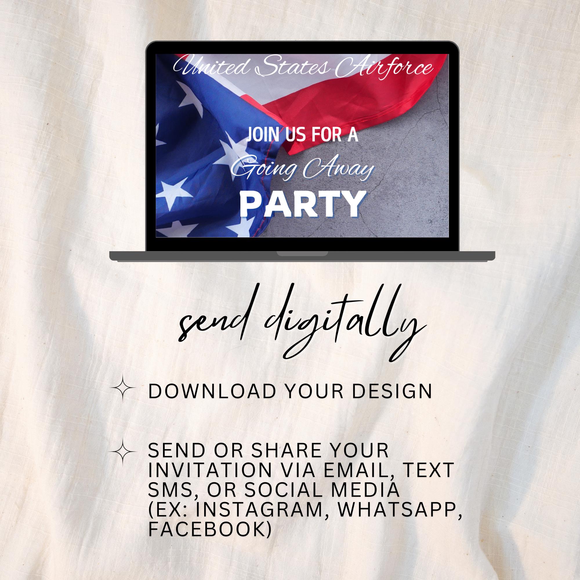 Military Enlistment Going Away Party Invitation. Digital National Guard ...