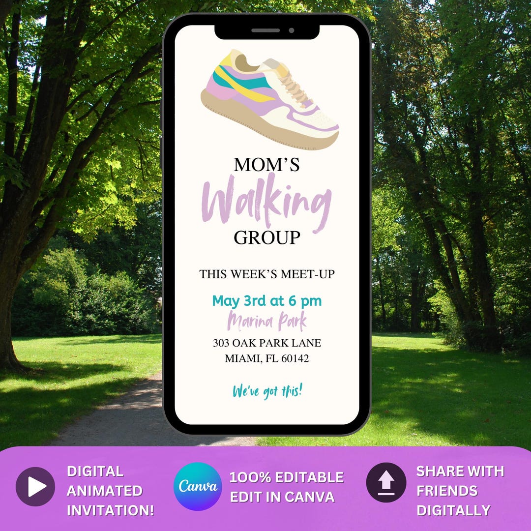 Ladies Walking Group Invitation Women's Running Group Instant Download ...