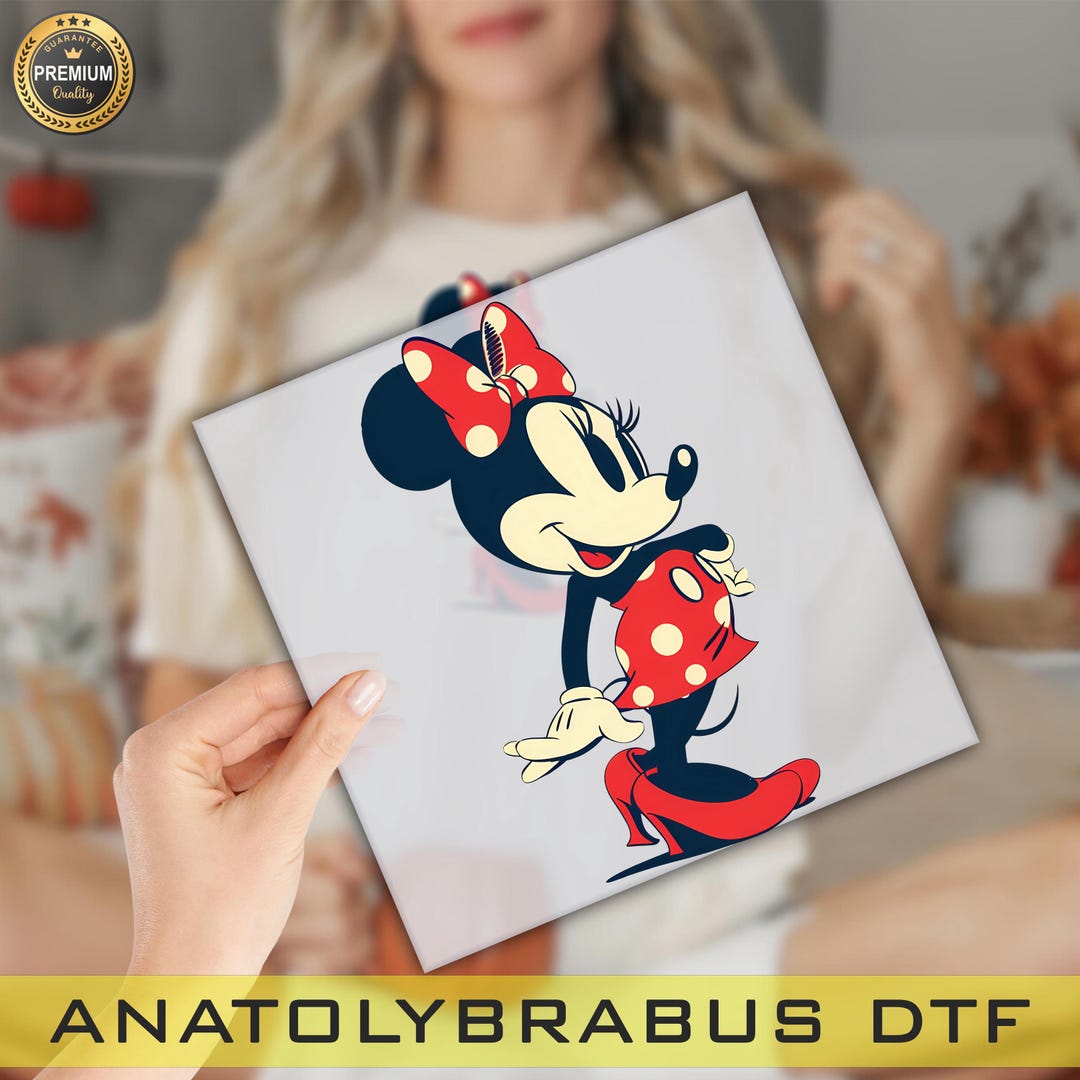 Disney Classic Minnie Mouse Dtf,ready to Press Dtf Transfer, Heat Press ...