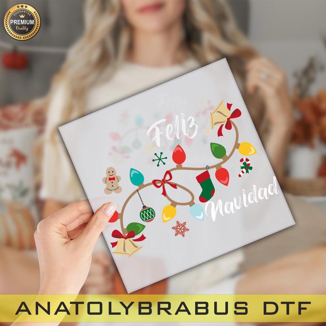 Feliz Navidad,christmas Dtf,ready to Press Dtf Transfer, Heat Press ...