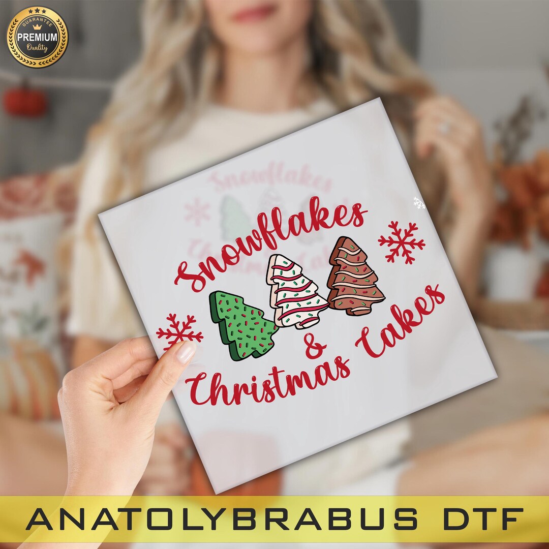 Snowflakes Christmas Cakes,christmas Dtf,ready to Press Christmas ...