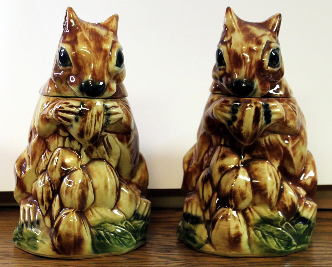 Chipmunk Cookie Jar From Mccoy Pottery Left / Lighter Color - Etsy