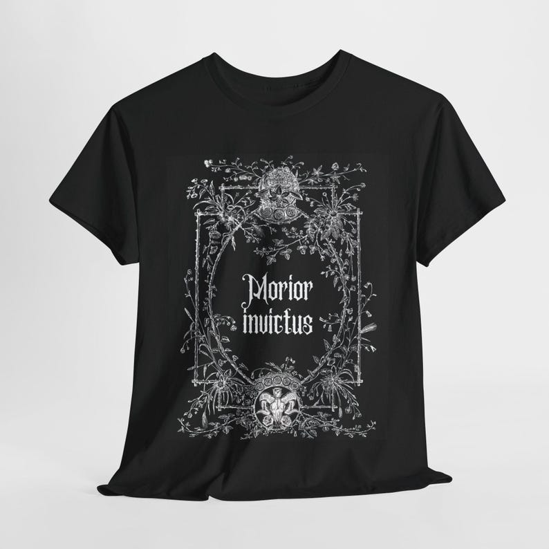 Morior Invictus Black T-shirt Design - Etsy
