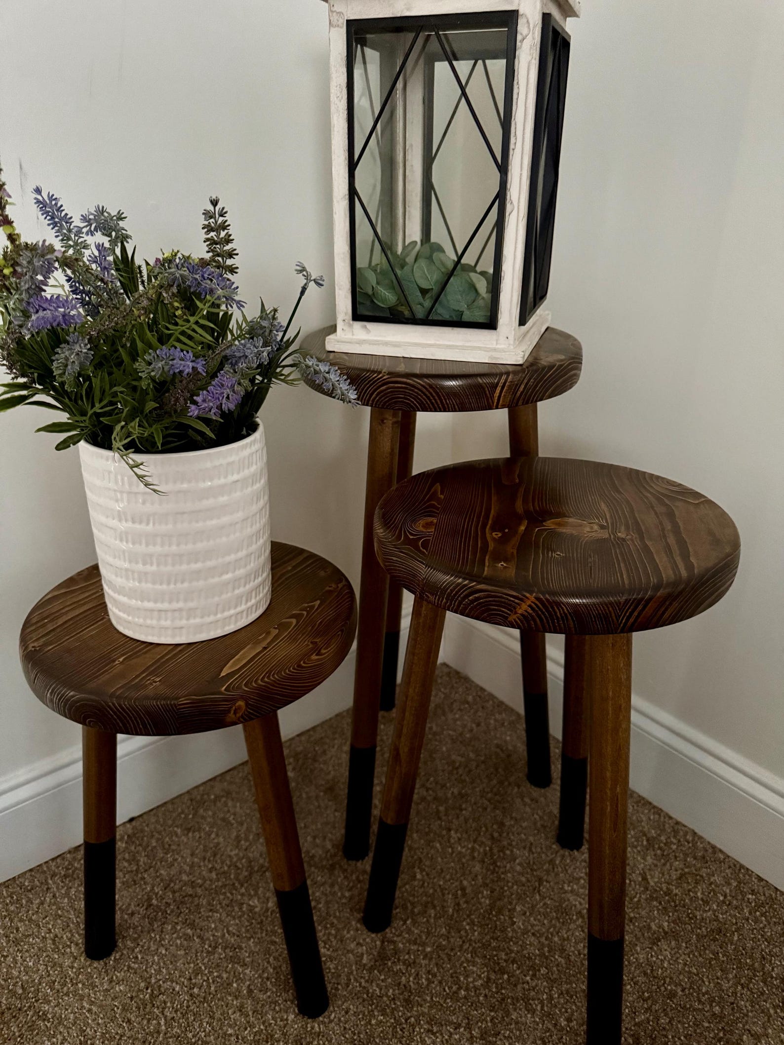 Wooden Stool Plant Stand Accent Stool Wood Plant Stand - Etsy