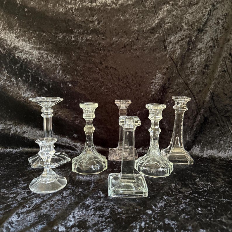 Vintage Glass Candlesticks | Sold Separately | Crystal Elegant Wedding ...