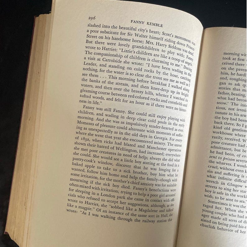 Fanny Kemble: a Passionate Victorian by Margaret Armstrong | 1938 ...