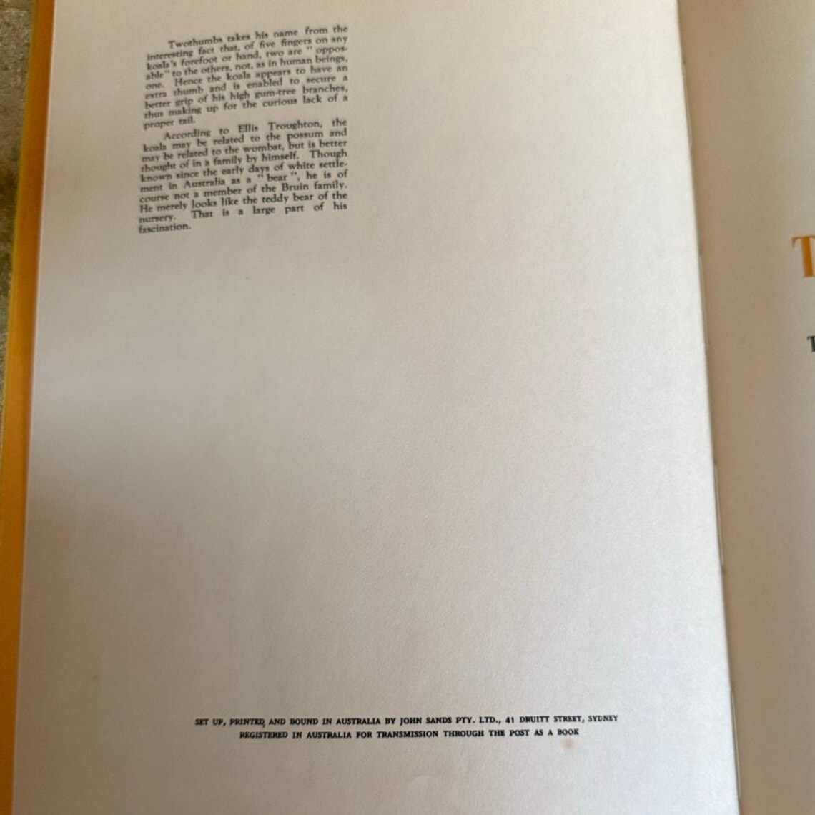 Two-thumbs the Koala by Leslie Rees | 1970 | Vintage Australian Book - Etsy