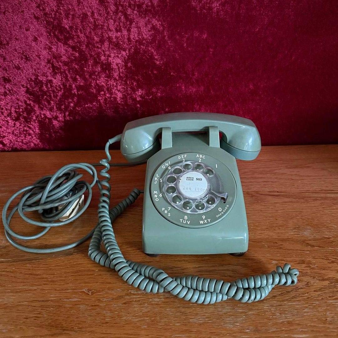 Olive Green Western Electric Rotary Phone Untested Vintage Telephone - Etsy