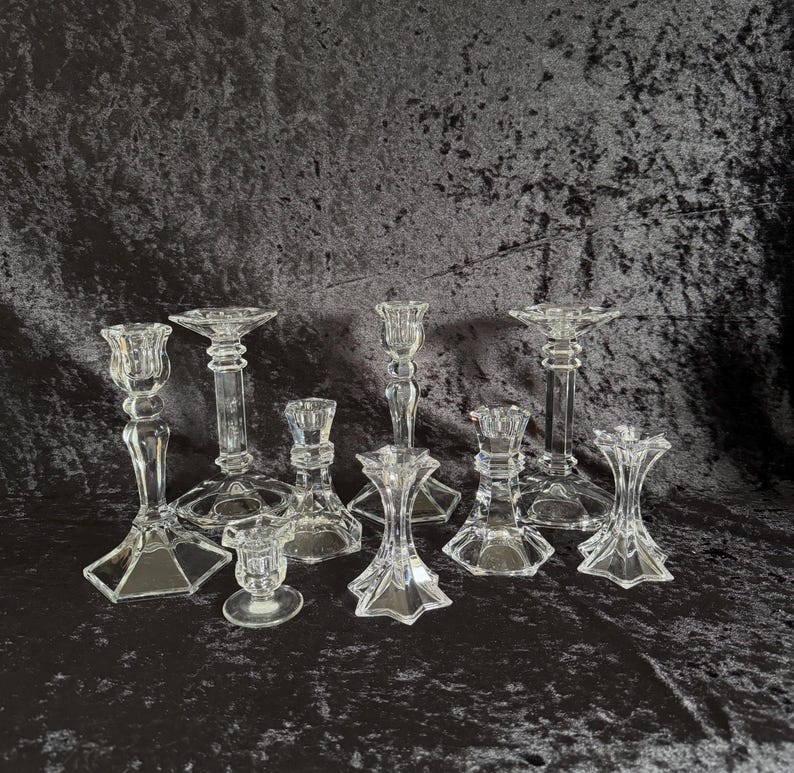 Vintage Glass Candlesticks | Sold Separately | Crystal Elegant Wedding ...