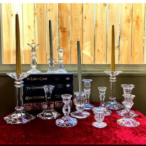 Vintage Glass Candlesticks | Sold Separately | Crystal Elegant Wedding ...