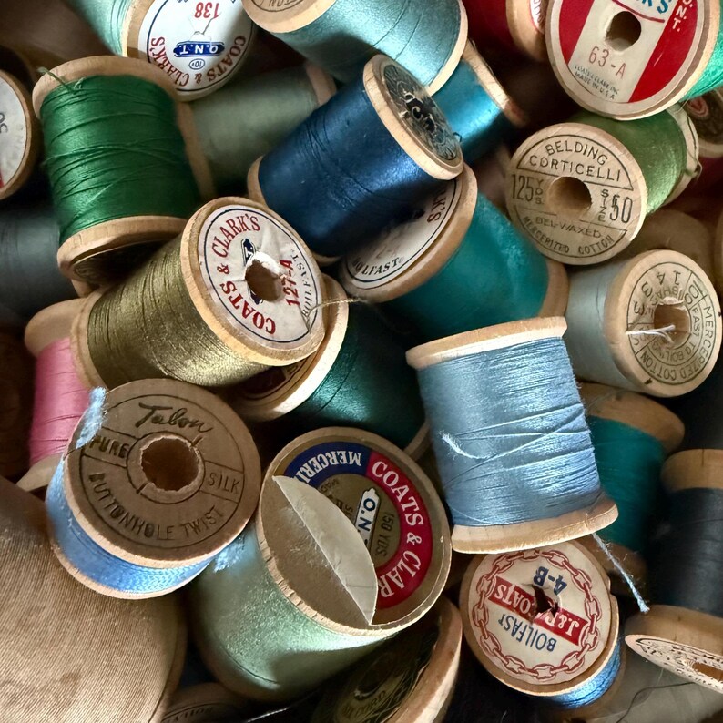 Vintage Wooden Spool Thread | Sold Separately | Old Sewing Notions - Etsy