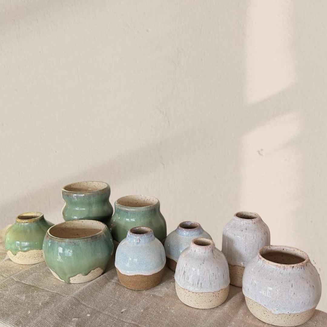 Small Handcrafted Ceramic Vases - Neutral & Earthy Glazes - Etsy