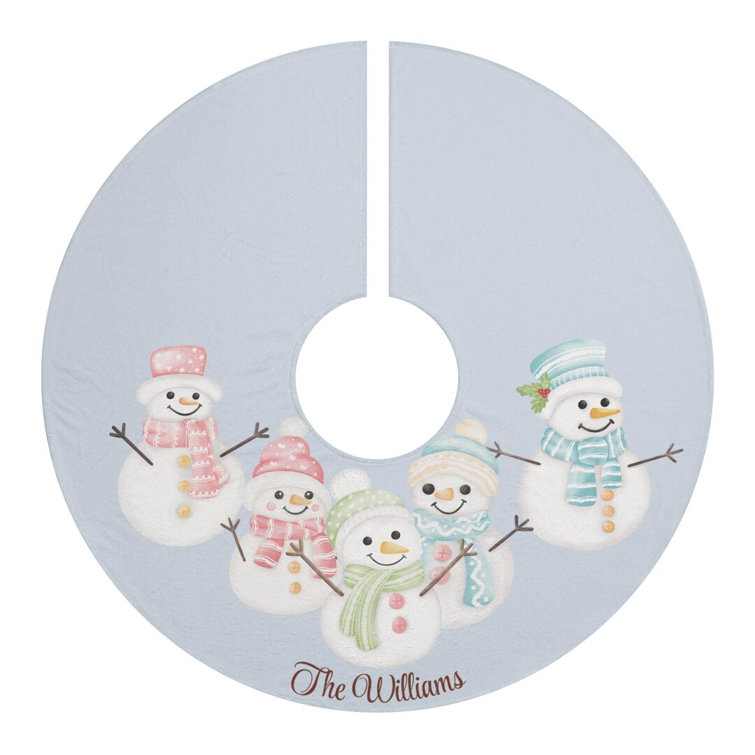 Personalized Snow Family Tree Skirt Christmas Holiday Decor, Custom ...