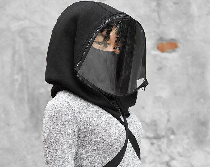 Face Shield Hood, Fully Zip Hood Shield, Full Face Mask, Cowl Hood ...