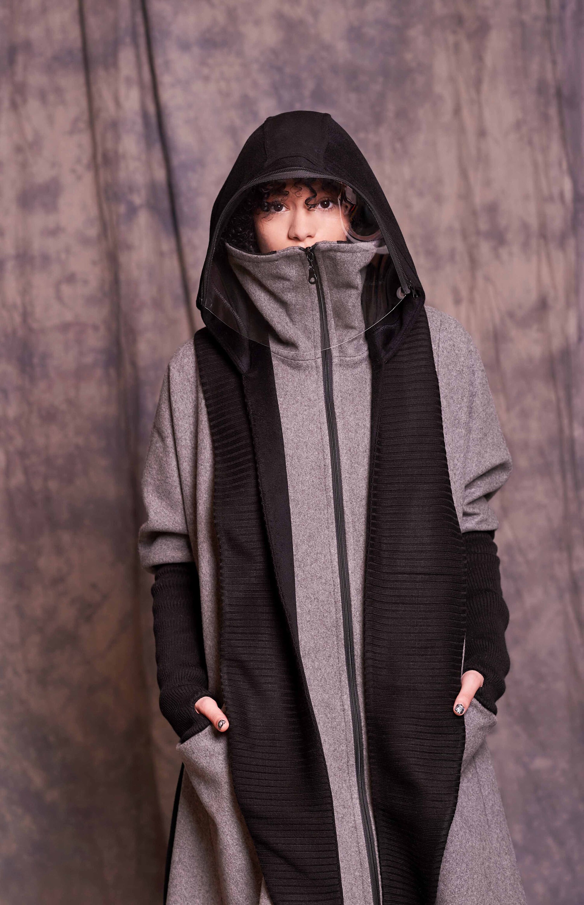 Hooded Scarf Winter Face Shield Wool Scarf Cowl Infinity | Etsy UK