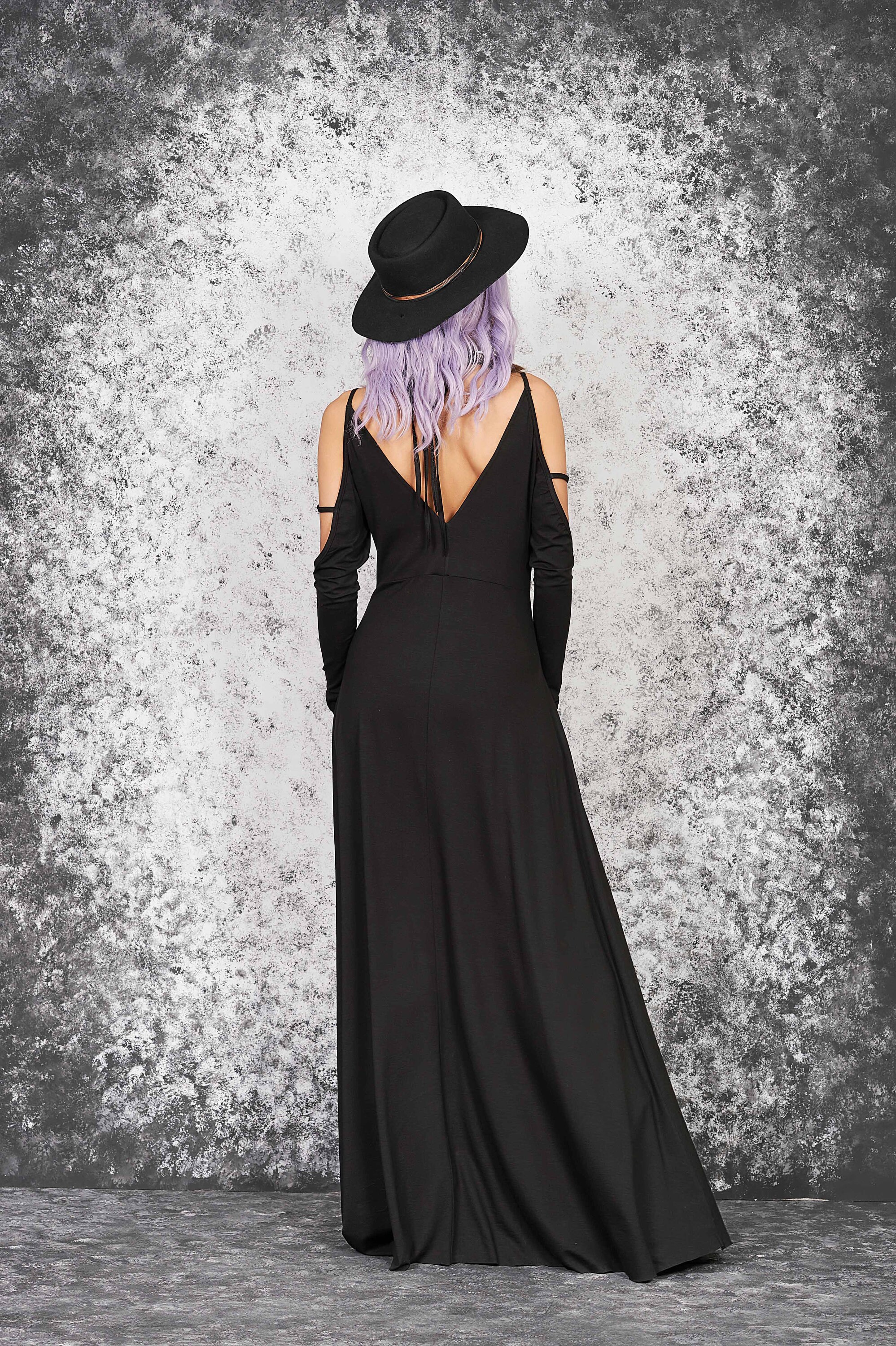 Black Gothic Gown Goth Dress Witch Dress Halloween Dress | Etsy