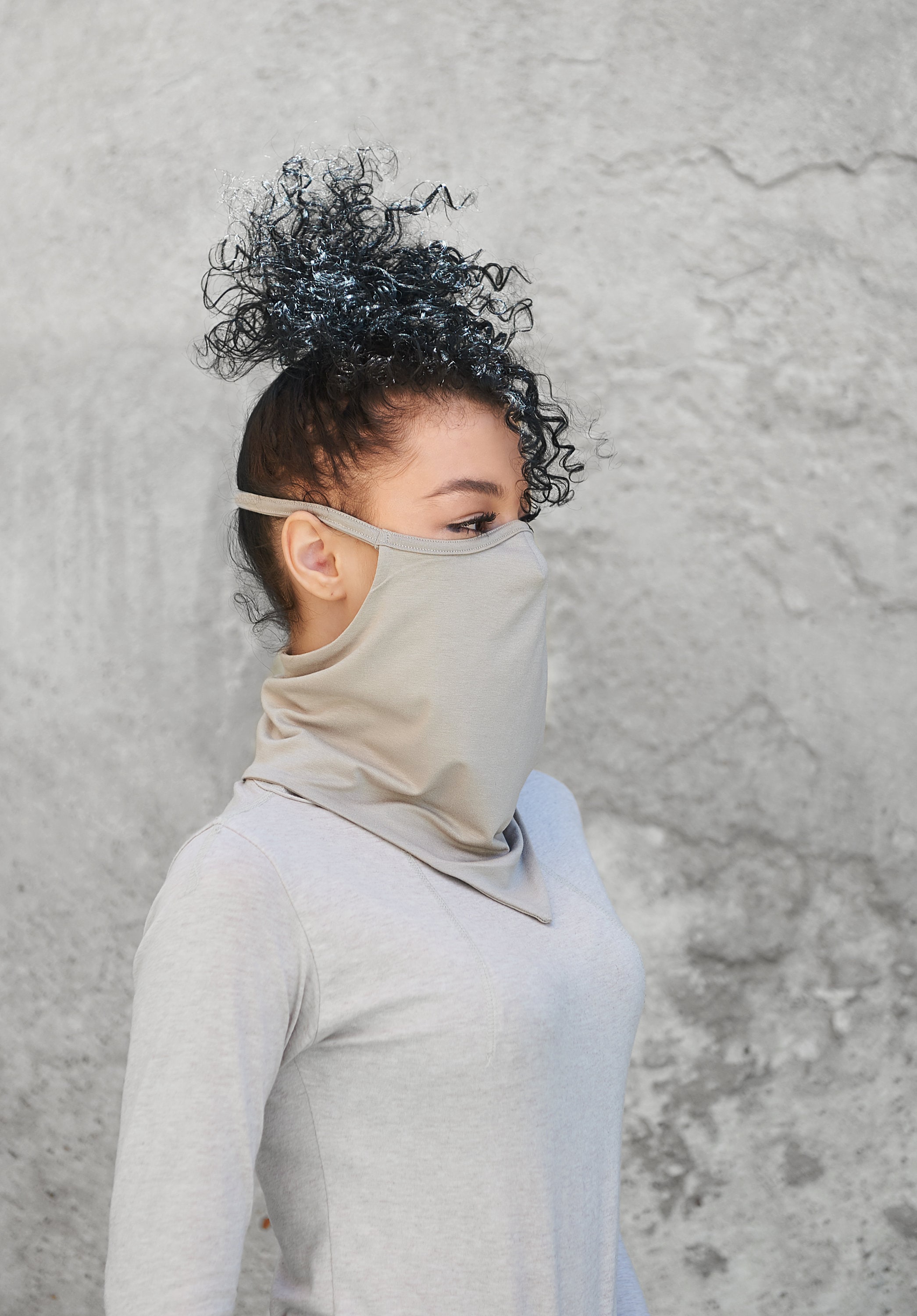 Face Mask Washable Neck Gaiter for Women Beige Face Mask | Etsy