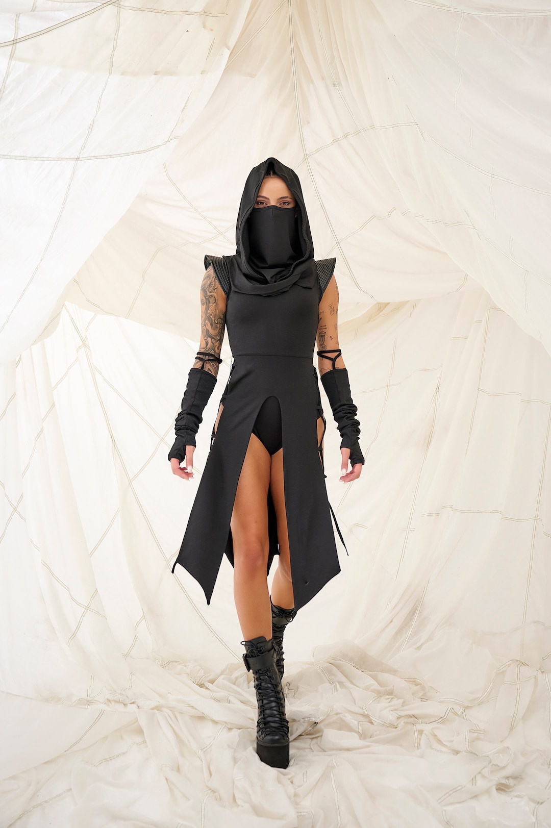 Ninja Costume Women, Sexy Black Ninja Dress, Halloween Ninja Costume ...