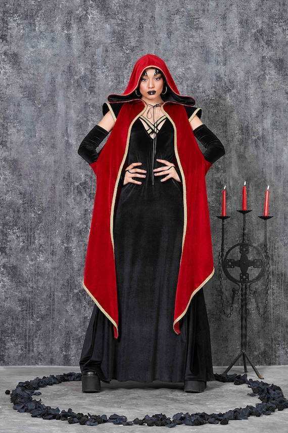 Black Hooded Cape Adult Costume