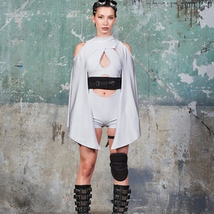 Rave Bolero Shrug Top, Festival Shrug Vest, Bell Sleeve Blouse, Rave ...