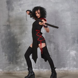 Ninja Costume Women Sexy Black Ninja Dress Halloween Ninja - Etsy