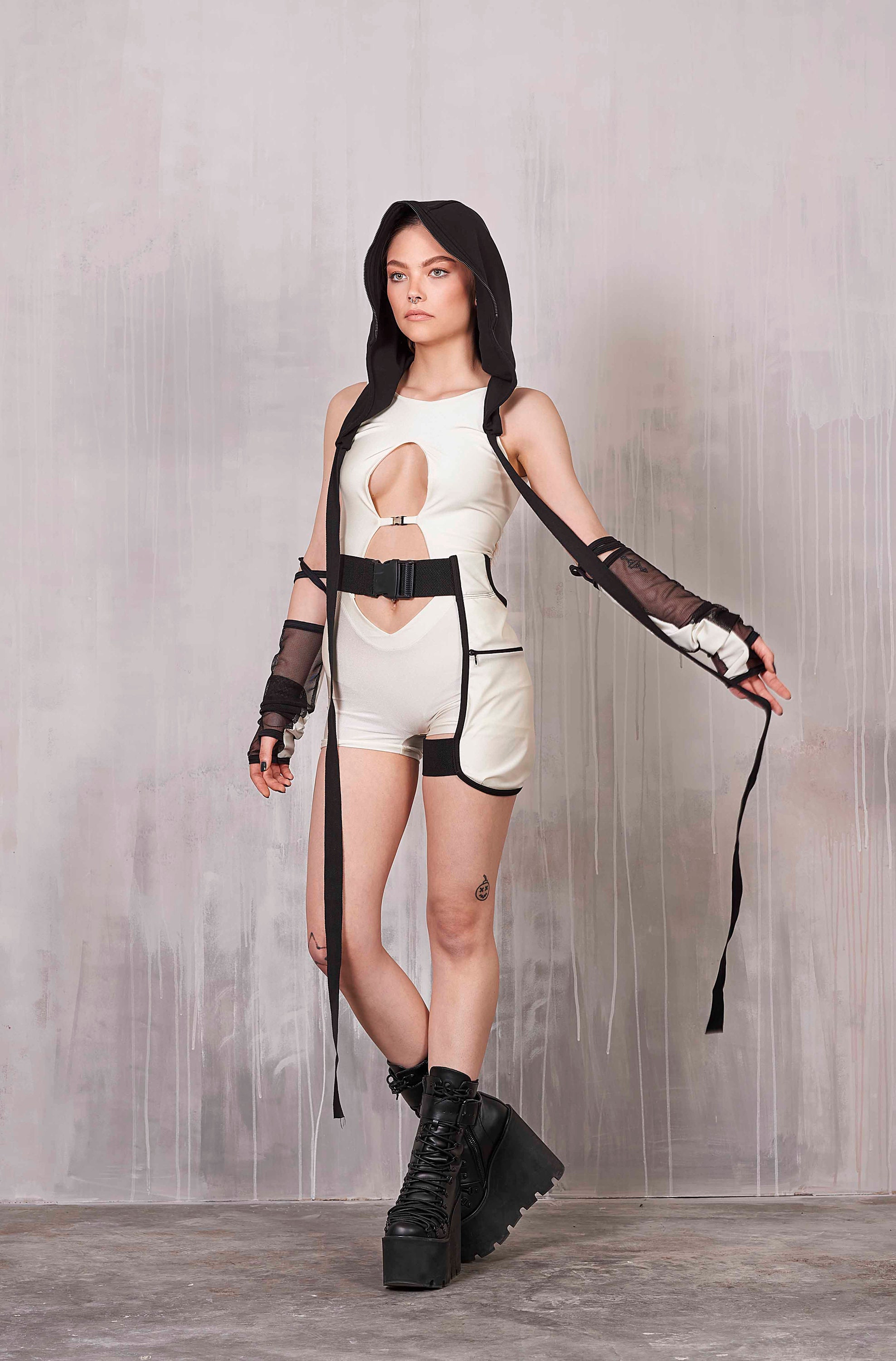 Burning Man Costume Women White Festival Bodysuit Sexy Rave Etsy