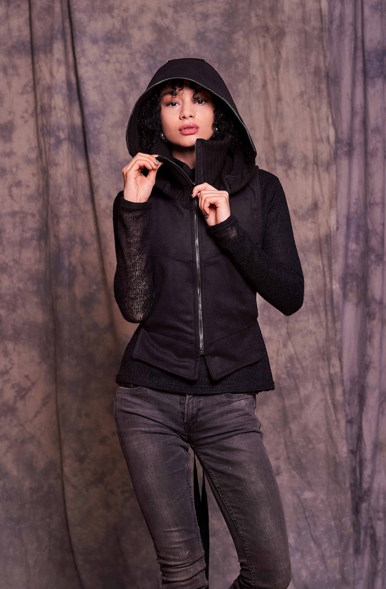 Hooded Face Shield With Pockets Winter Hood With Mask Wool - Etsy