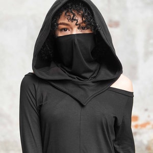Cotton Hooded Scarf, Ninja Mask, Rave Hood - Etsy