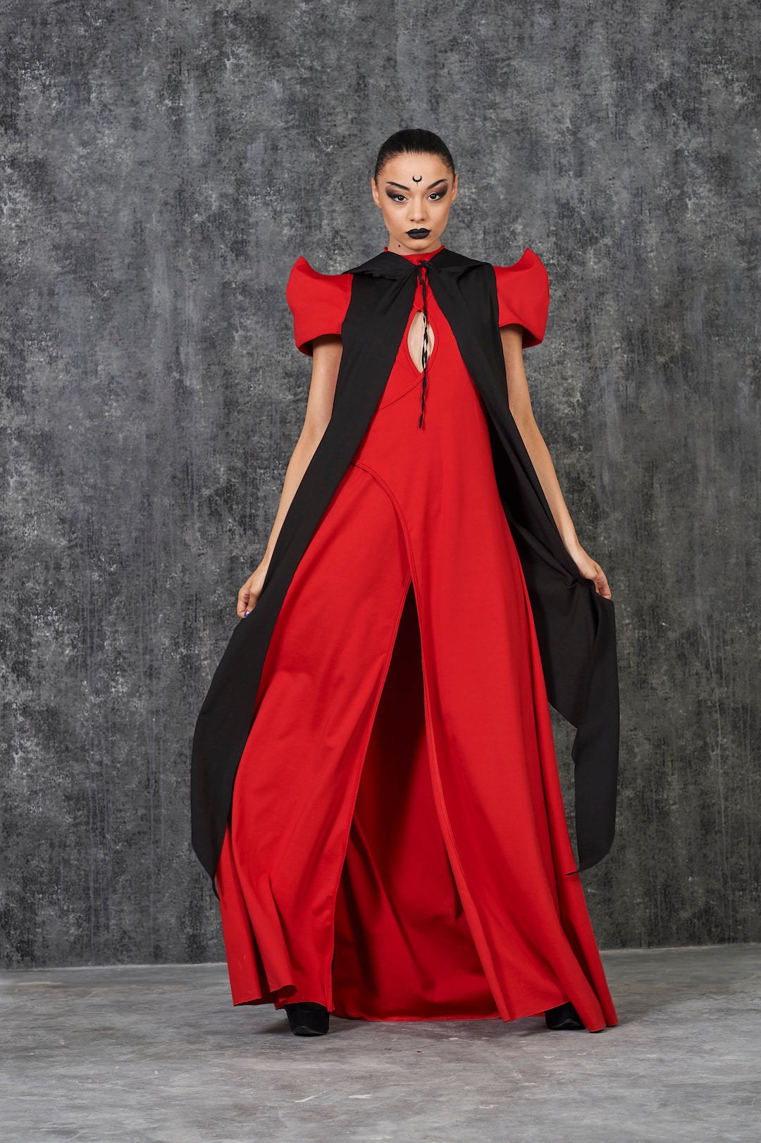 Red Halloween Gown: Horn Shoulder Vampire Dress - Etsy