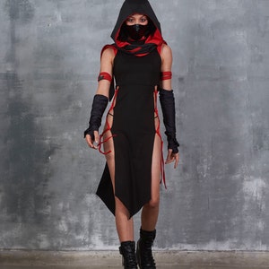 Ninja Costume Women Sexy Black Ninja Dress Halloween Ninja - Etsy