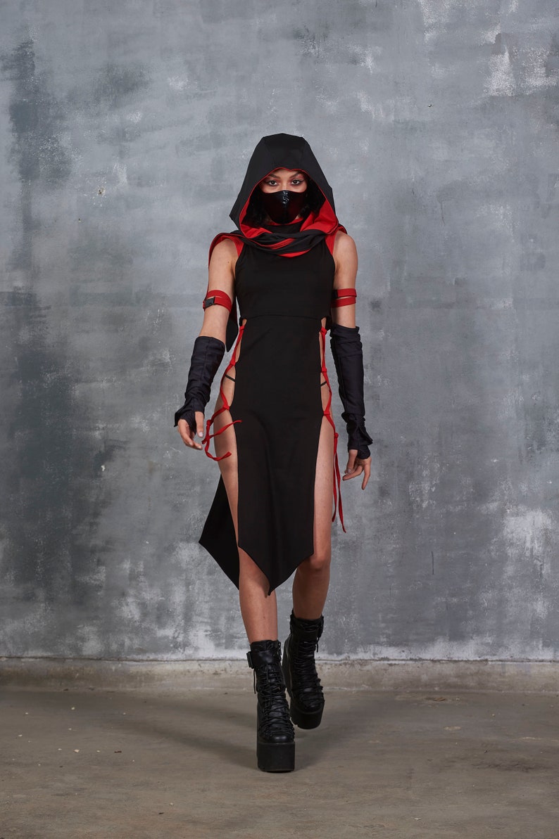 Ninja Costume Women Sexy Black Ninja Dress Halloween Ninja - Etsy