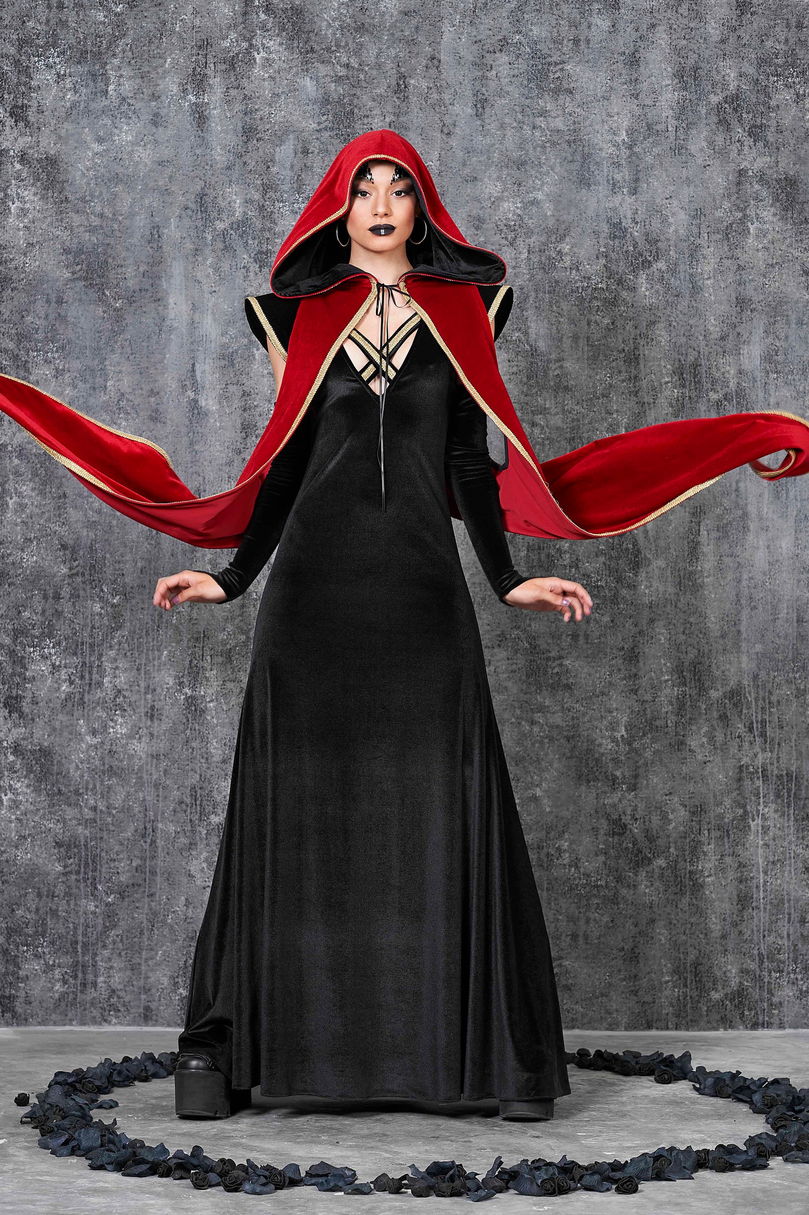 Red Halloween Cape Hooded Cloak Halloween Costume Woman - Etsy