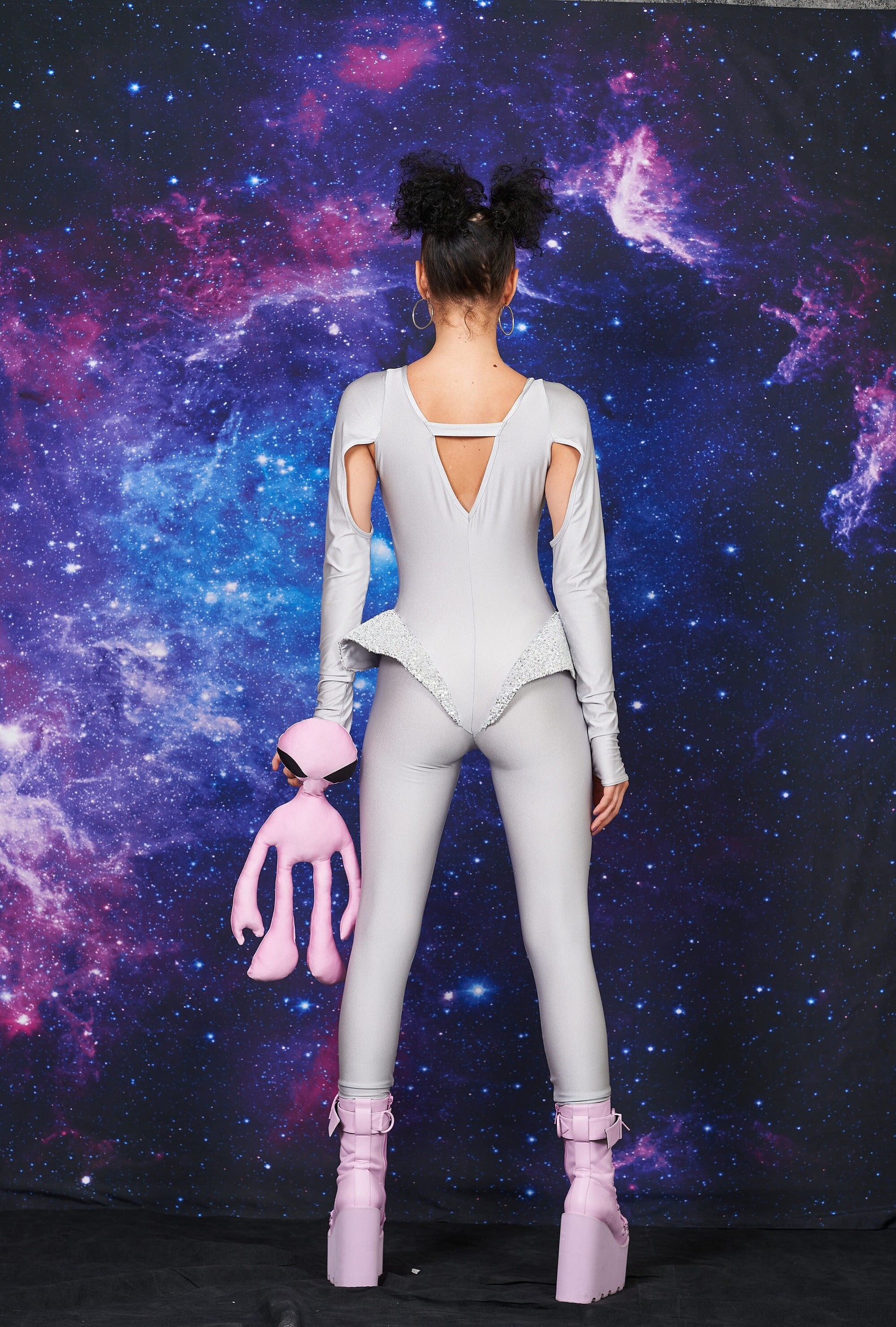 Silver Alien Bodysuit Seqin Alien Costume For Woman Etsy