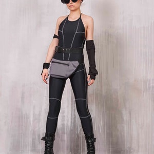 Black Bodycon Costume, Cyberpunk Clothing, Rave Bodysuit, Festival ...