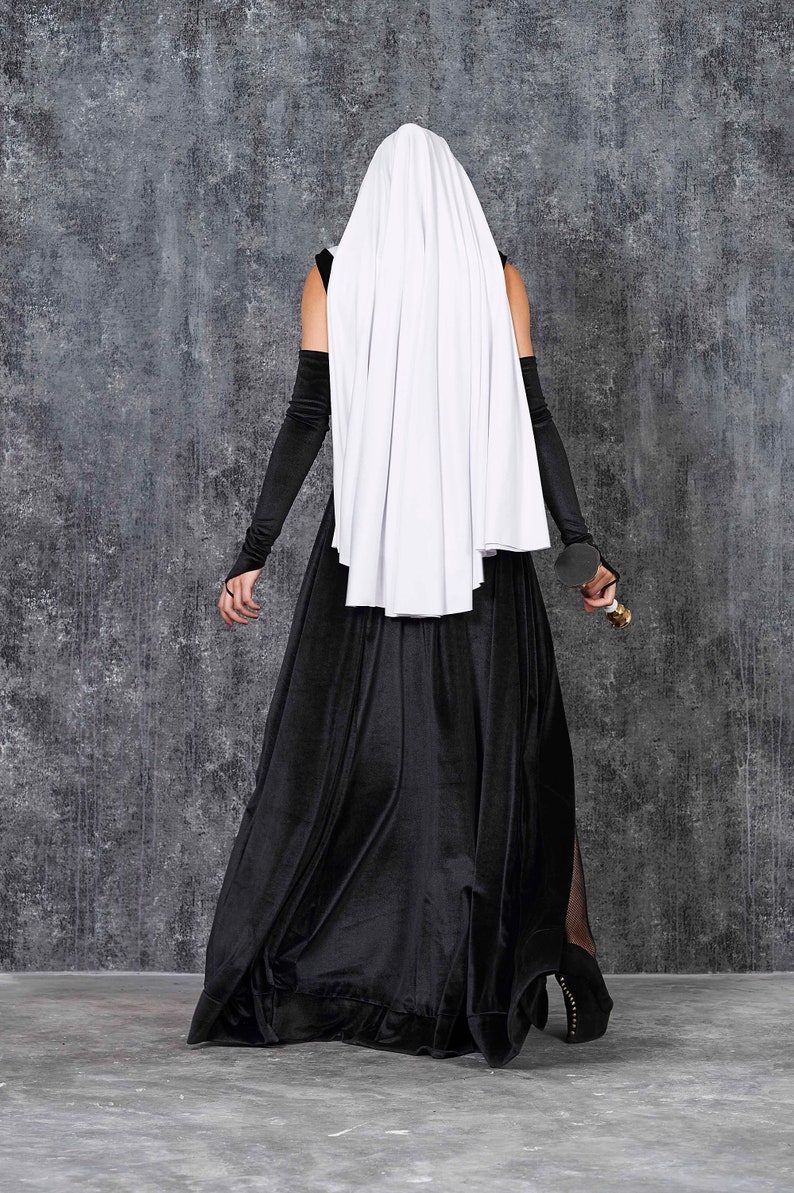 White Nun Veil, Wimple, Collar, Halloween Costume - Etsy