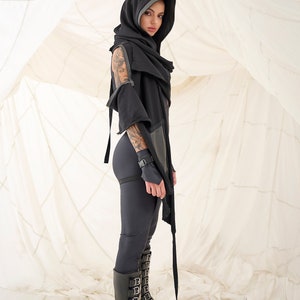 Festival Hooded Scarf, Large Scarf Women, Hooded Vest, Rave Outfit ...