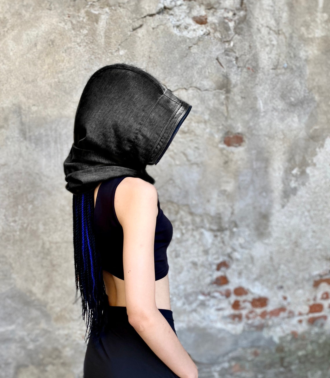 Linen Scarf Hood Face Shield Infinity Scarf Hood Face Shield - Etsy