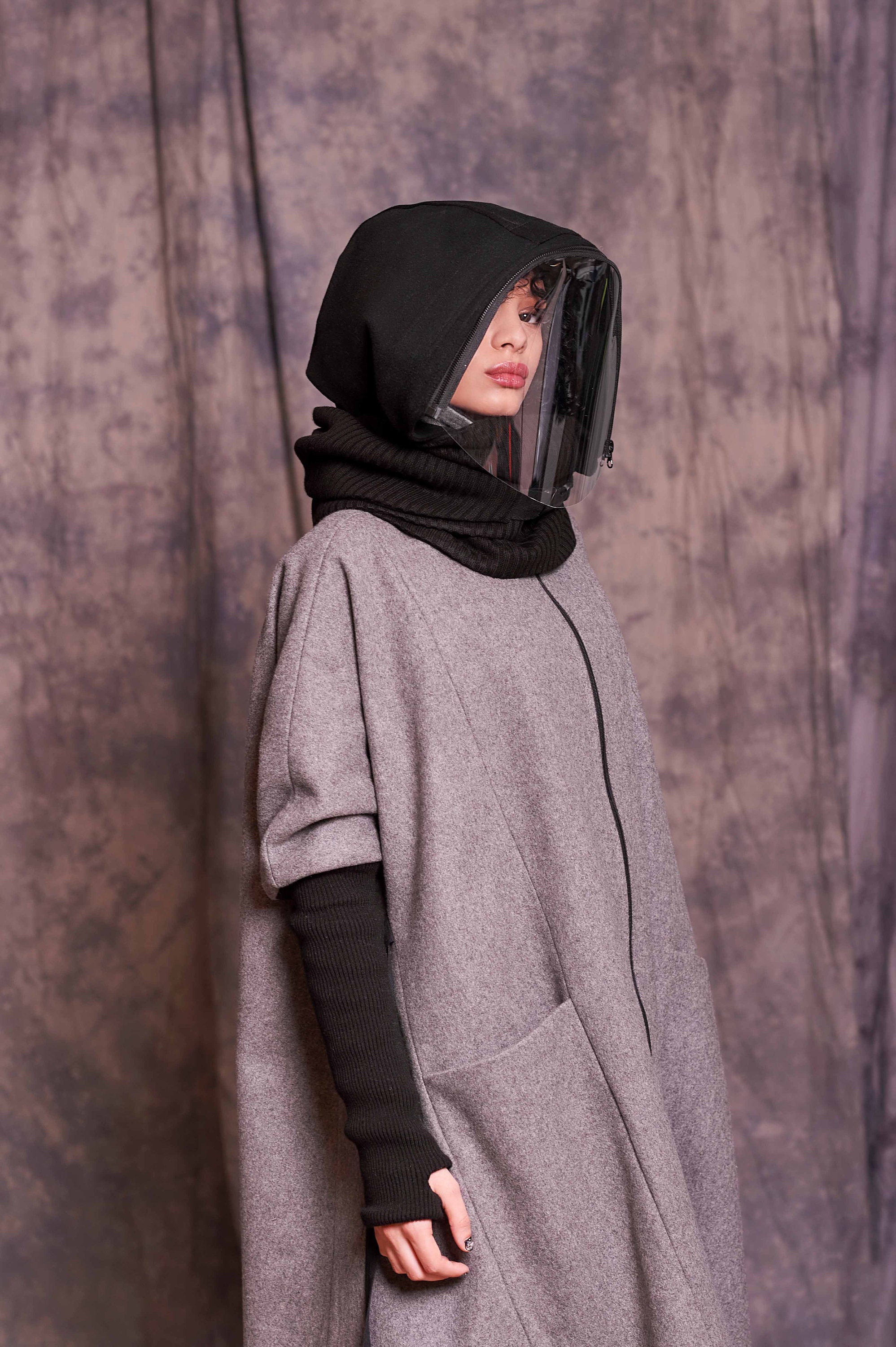 Hooded Scarf Winter Face Shield Wool Scarf Cowl Infinity | Etsy UK