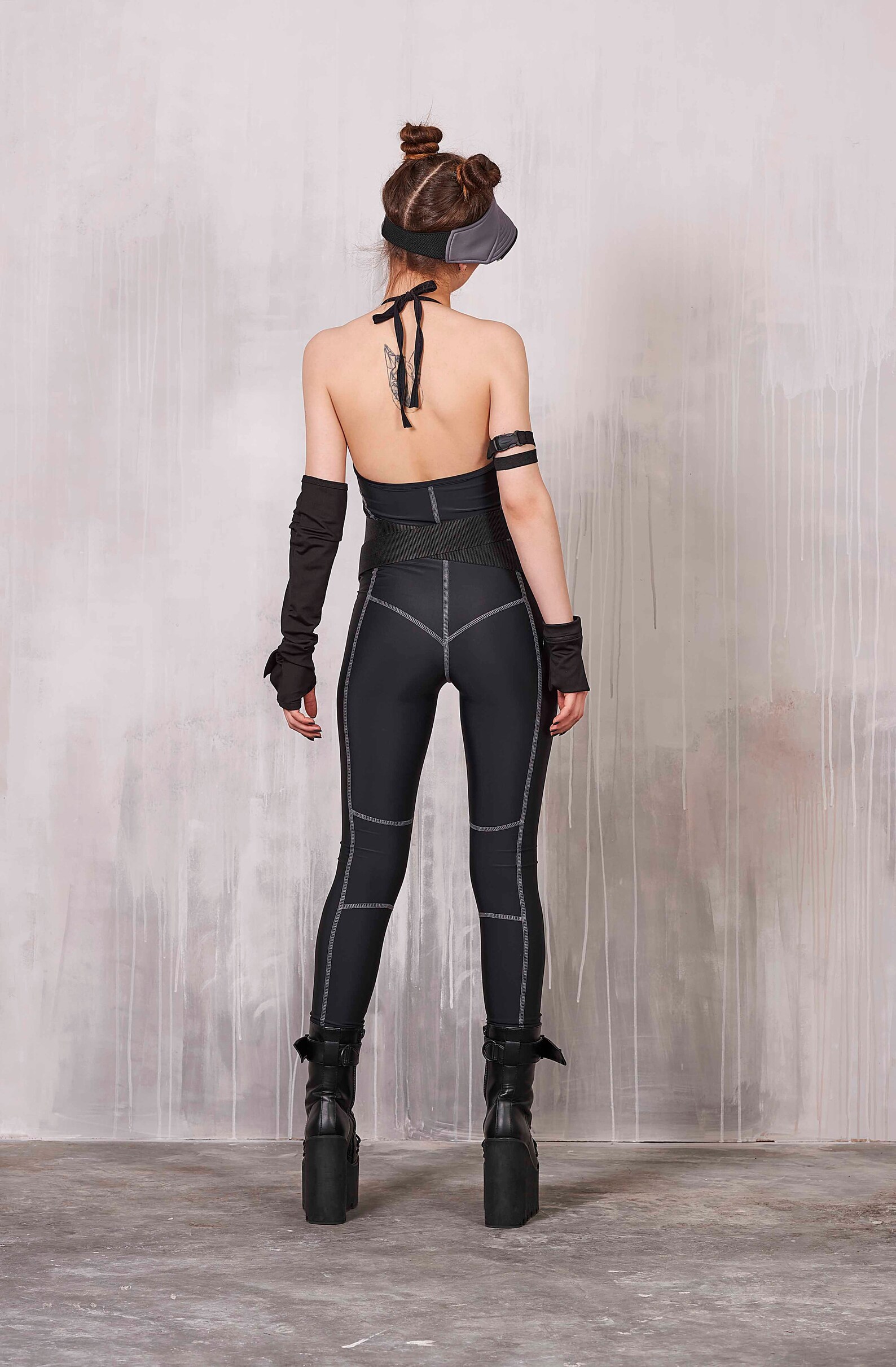 Black Bodycon Costume Cyberpunk Clothing Rave Bodysuit - Etsy