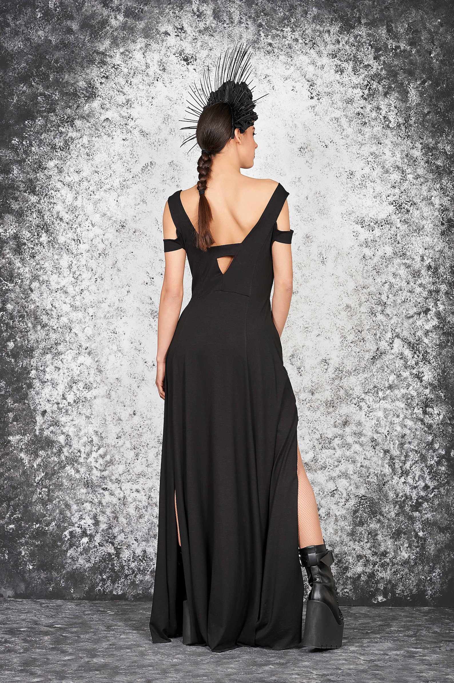 Robe gothique noire robe gothique robe fendue haute robe - Etsy Canada